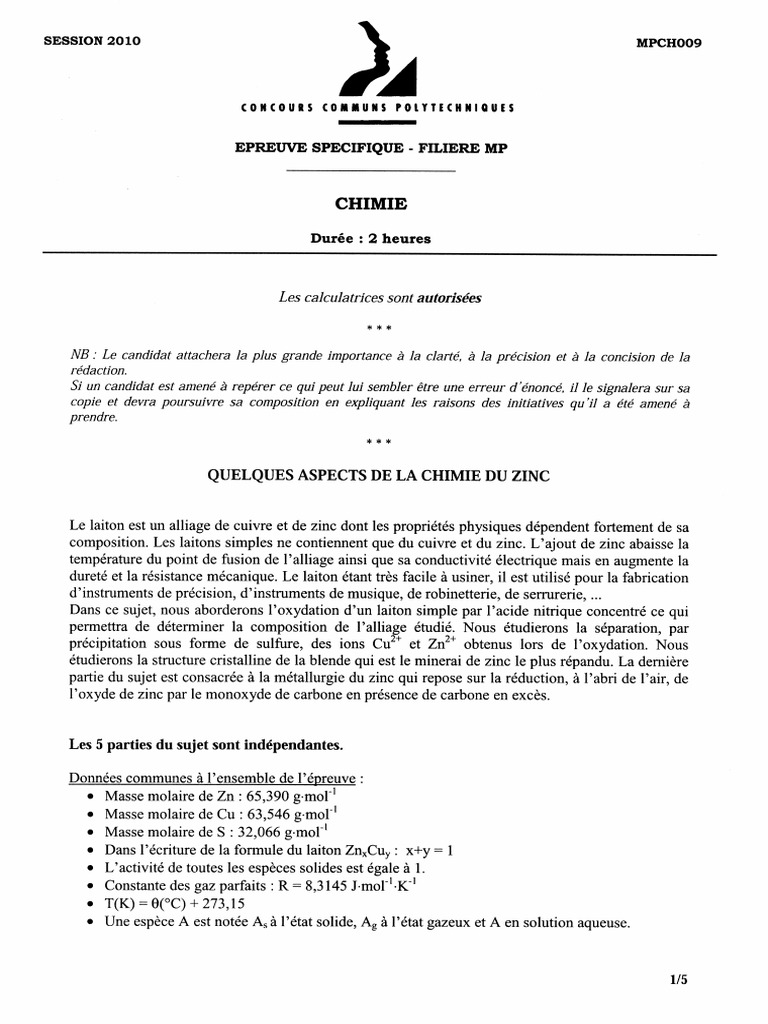 MP Chimie | PDF