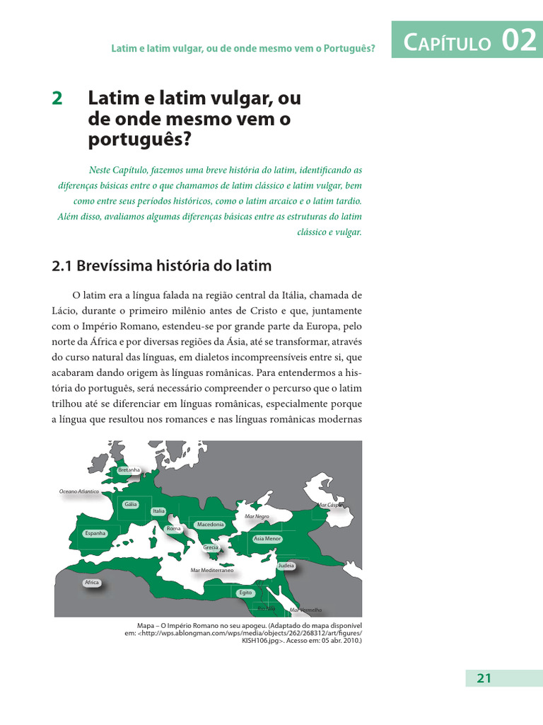 Origem do Português: Latim e Vulgar | PDF | Latim | Assunto (gramática)