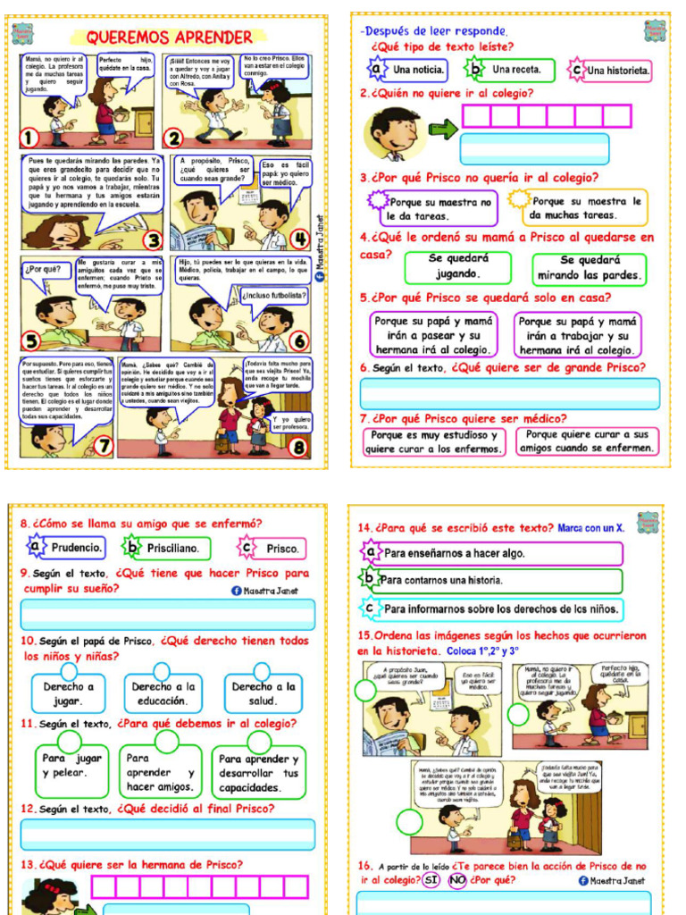 Historieta Queremos Aprender Pdf