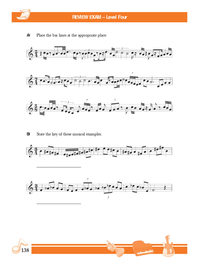 Theory Level 4 Review Exam | PDF | Chord (Music) | Interval (Music)