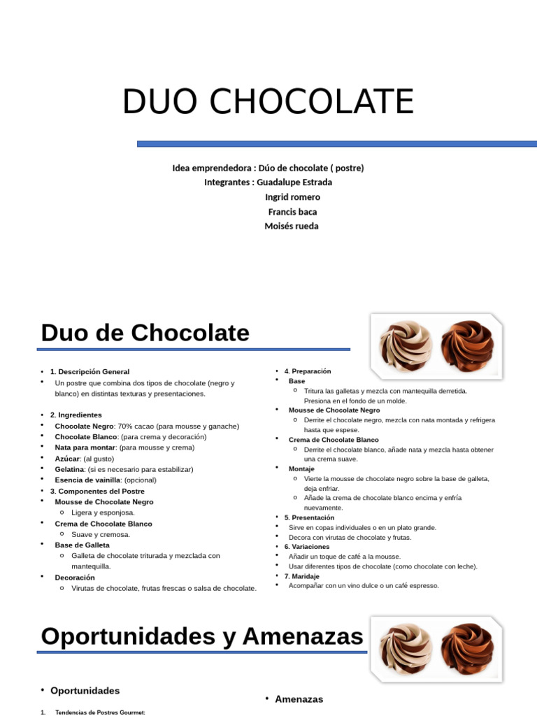 Duo Chocolate | PDF | Chocolate | Postres