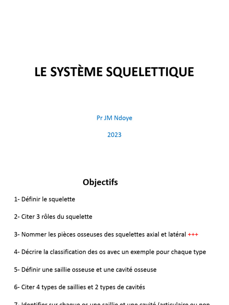 Comprendre le Système Squelettique | PDF | Colonne vertébrale | Vertèbre