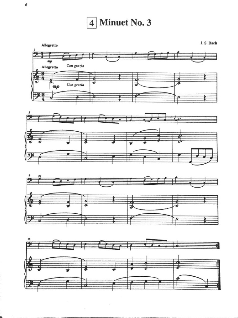 Minuet No. 3 - Bach | PDF