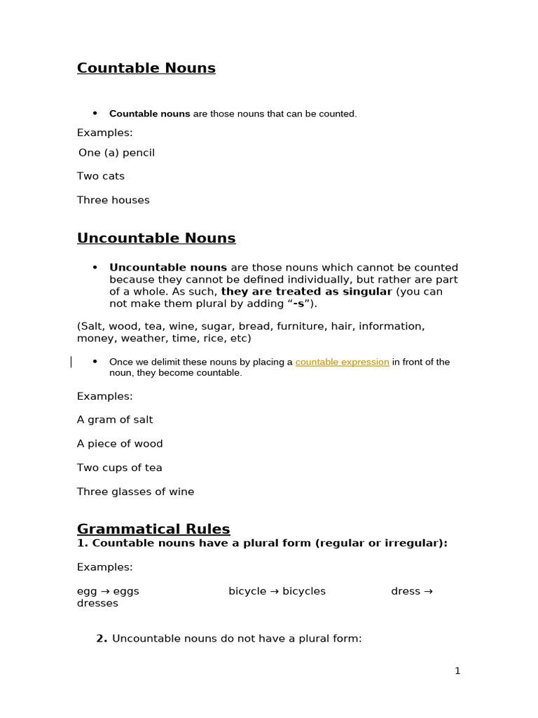 Countable and Uncountable | PDF | Noun | Quantity