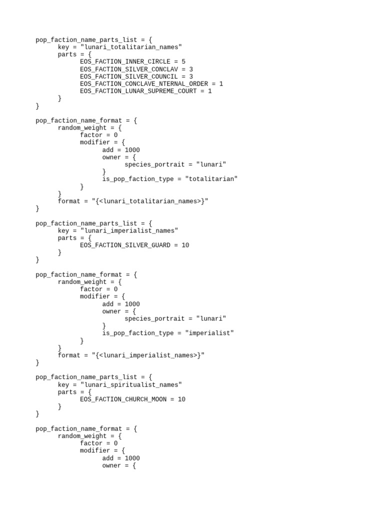 Elven Pop Faction Names | PDF