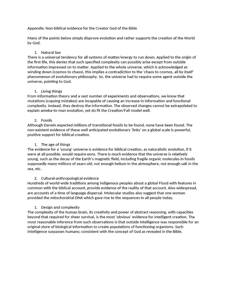 Chapter 1 Appendix | PDF | Creationism | Evolution
