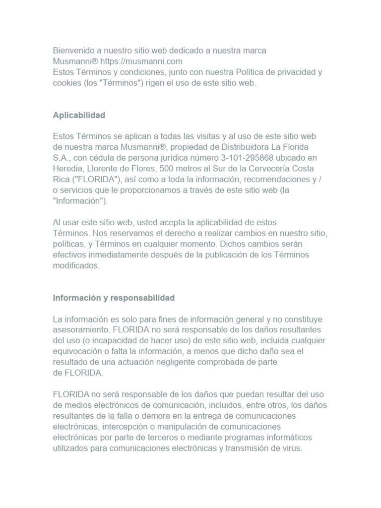 Terminos y Condiciones para Dinamicas MUSMANNI 1 | PDF | Propiedad ...