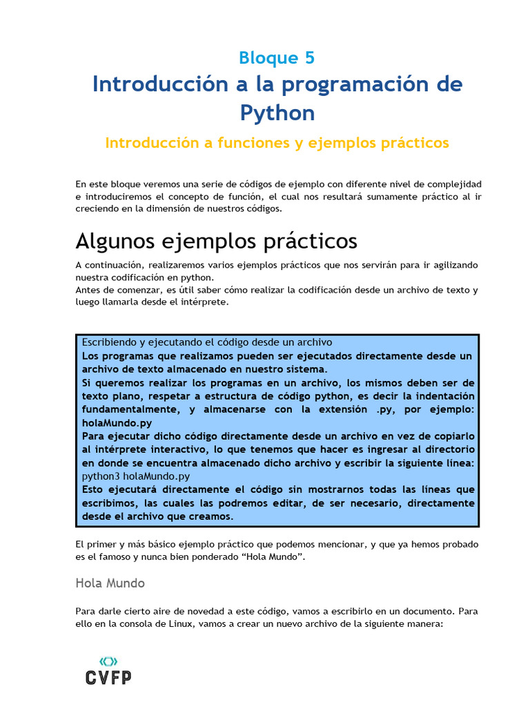 MATERIAL DESCARGABLE - BLOQUE 5 | PDF | Python (lenguaje de programación) | Archivo de computadora