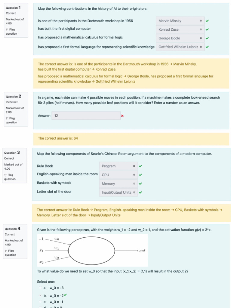 AI Exam Solutions and Explanations | PDF | Learning | Computing