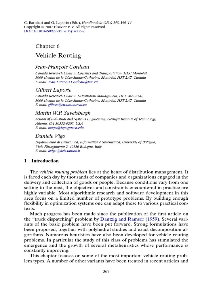 Chapitre 6 - VRP | PDF | Theoretical Computer Science | Graph Theory