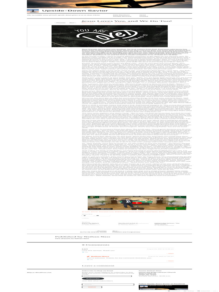 Jesus Loves You, and We Do Too! – Upside-Down Savior | PDF | Jesus | Sin