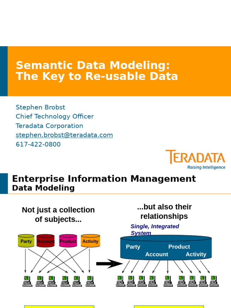 Stephen Brobst Semantic Data Modeling | PDF | Data Warehouse | Data Model