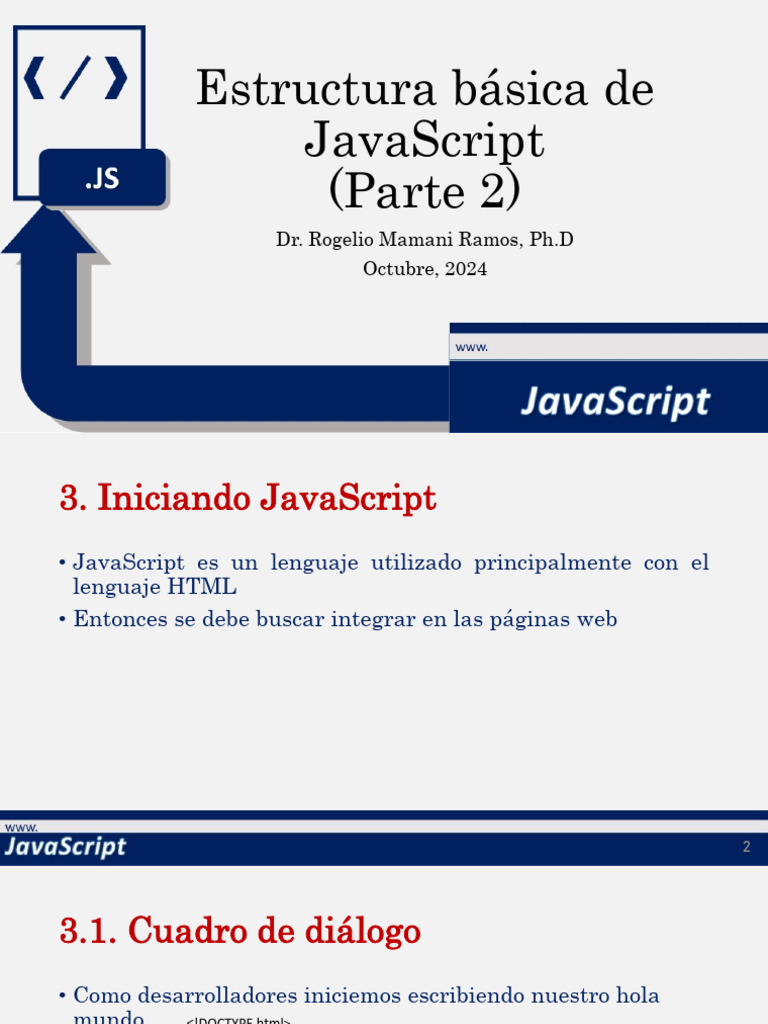 Introducción a JavaScript: Sintaxis y Funciones | PDF | Script Java | Desarrollo web