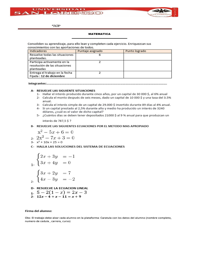 Trabajo Matem. Ii | PDF | Crecimiento personal y profesional