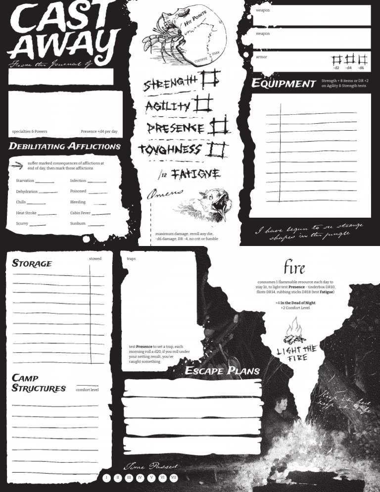 Castaway_CharacterSheet_V1-0 | PDF | Causes Of Death | Clinical Medicine