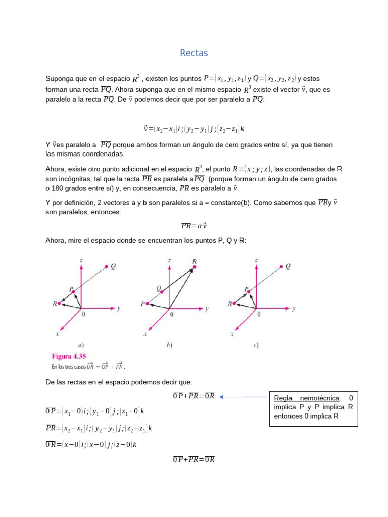 Rectas y Planos | PDF | Vector Euclidiano | Línea (geometría)