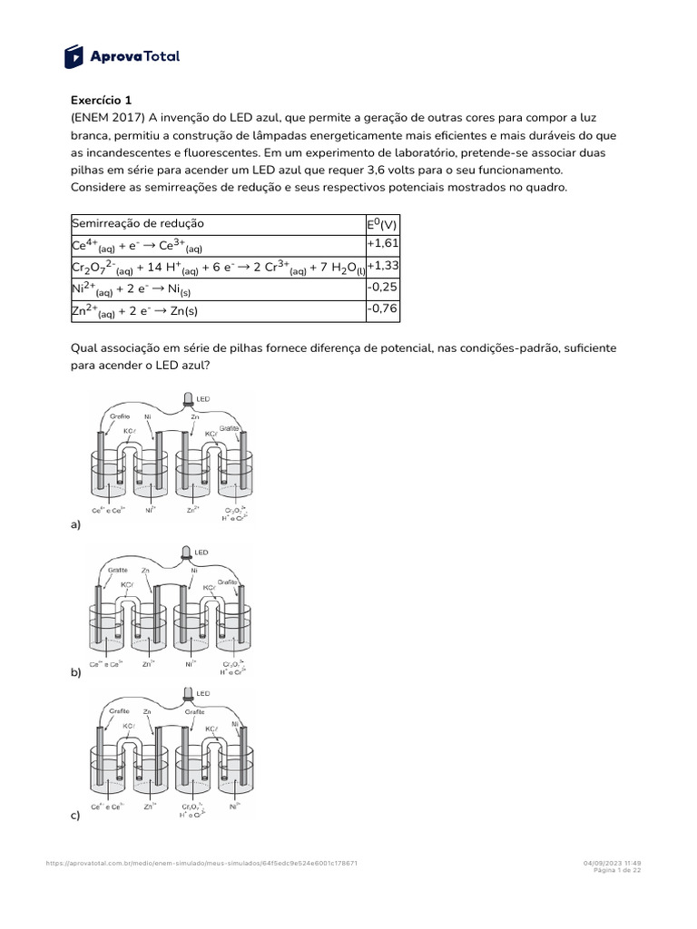 Aprova Total. A Mais Completa Plataforma de Estudos para o Enem e Vestibular. | PDF ...