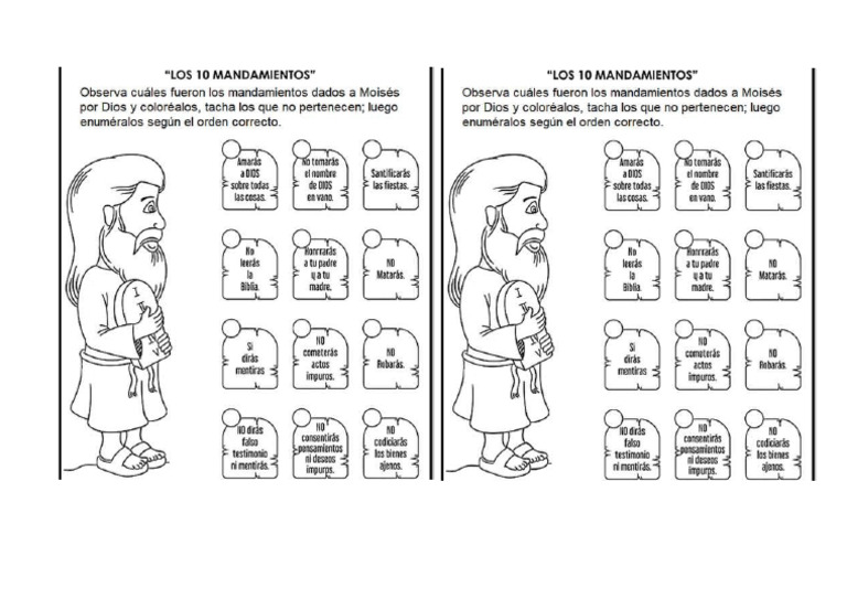 Actividad los 10 mandamientos | PDF