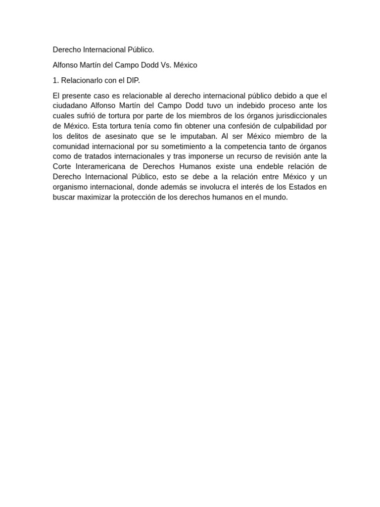 Campo Dood Vs México | PDF | Convenio europeo de derechos humanos | Ley ...