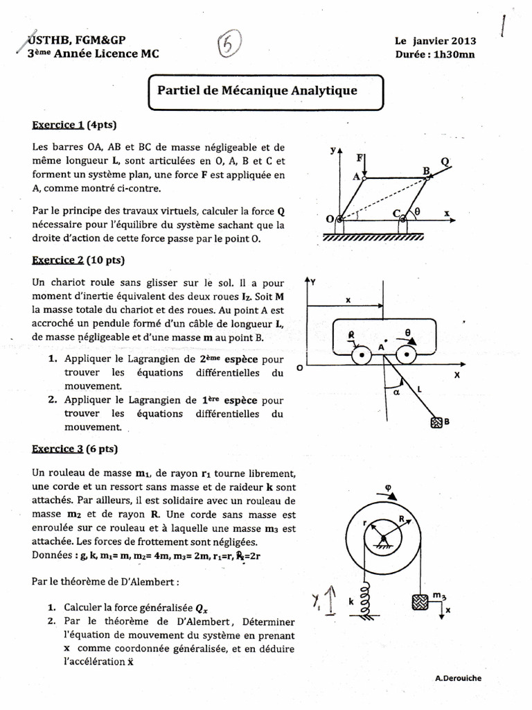Examen2 Mécanique Analytique | PDF