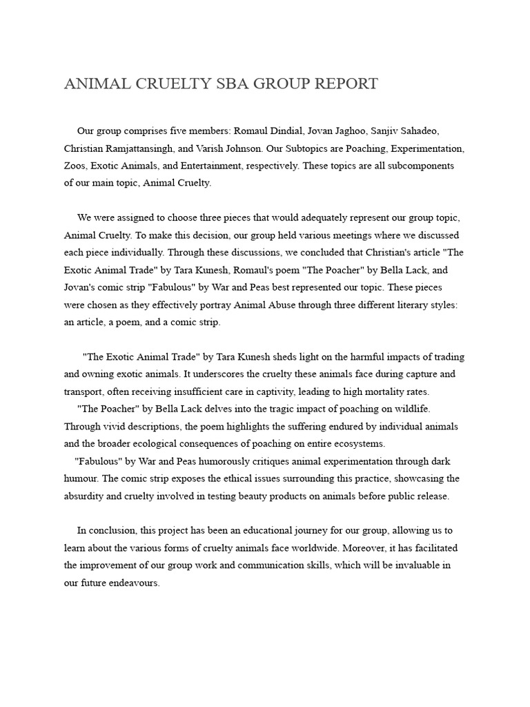 Romaul Dindial Group Report | PDF | General Fiction