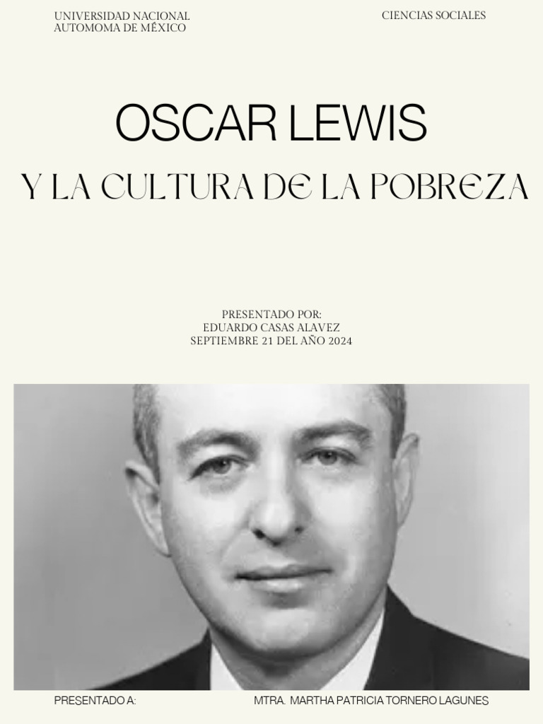 Oscar Lewis | PDF | Pobreza | Pobreza e indigencia