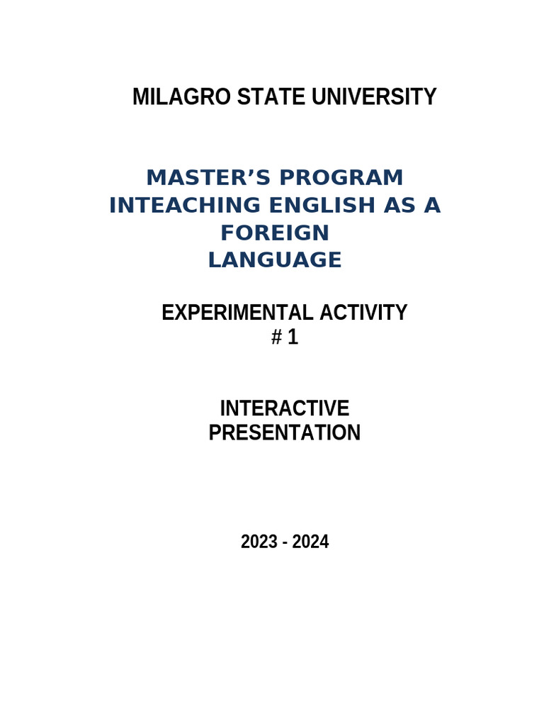 EFL - Activity 2 (2) | PDF | English As A Second Or Foreign Language ...