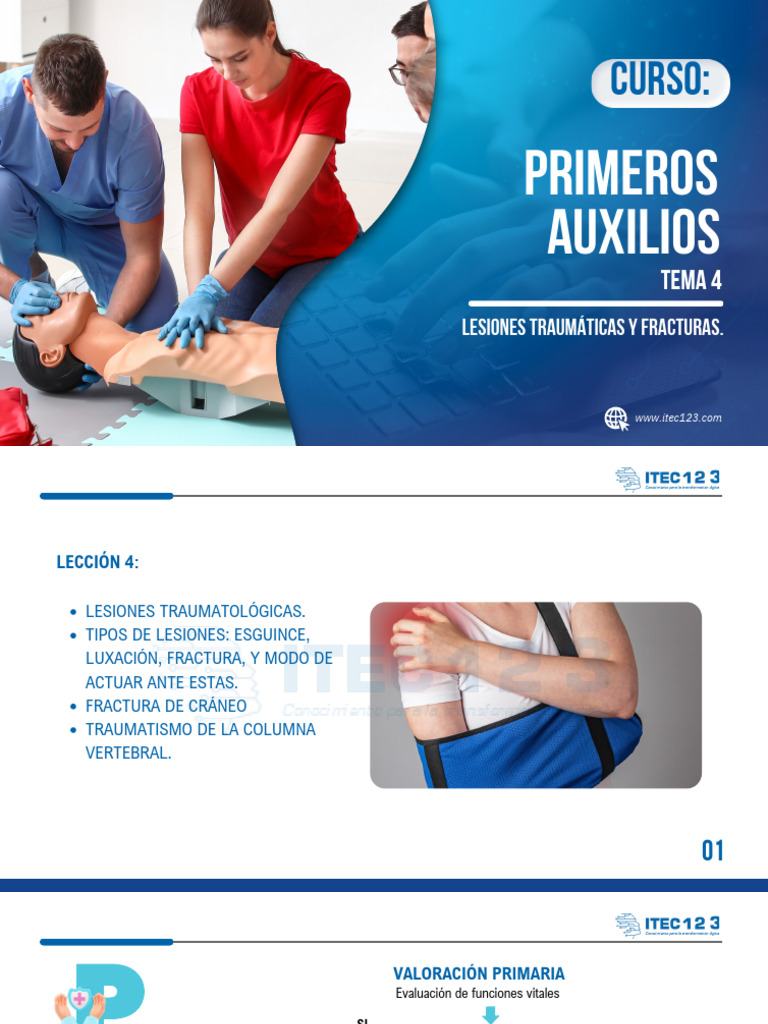 Primeros Auxilios - Tema 3 | PDF | Hueso | La columna vertebral