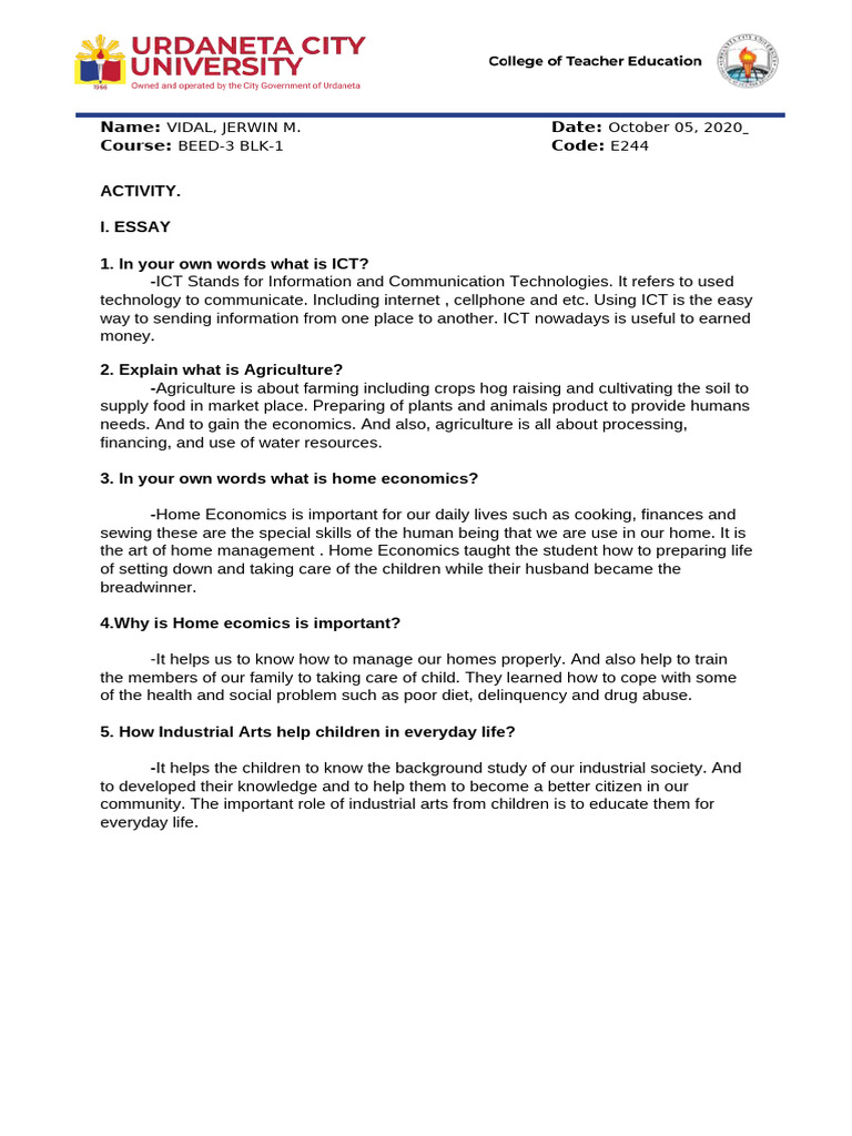 Activity # 1 Epp Vidal, Jerwin M. | PDF | Social Science