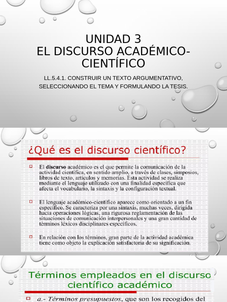 Unidad 3 3° Bgu El Discurso Académico Científico | PDF | Ciencias sociales