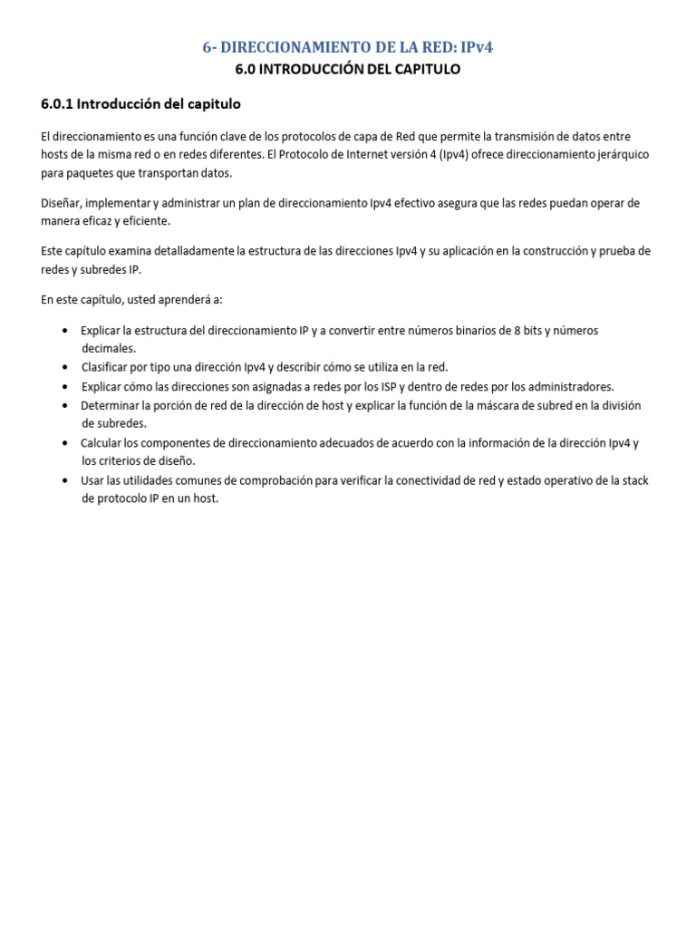 Guía de Direccionamiento IPv4 | PDF | Dirección IP | Red de computadoras