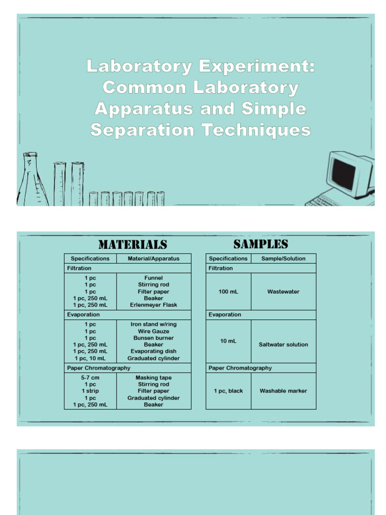 Laboratory-Procedure-1 | PDF | Filtration | Evaporation