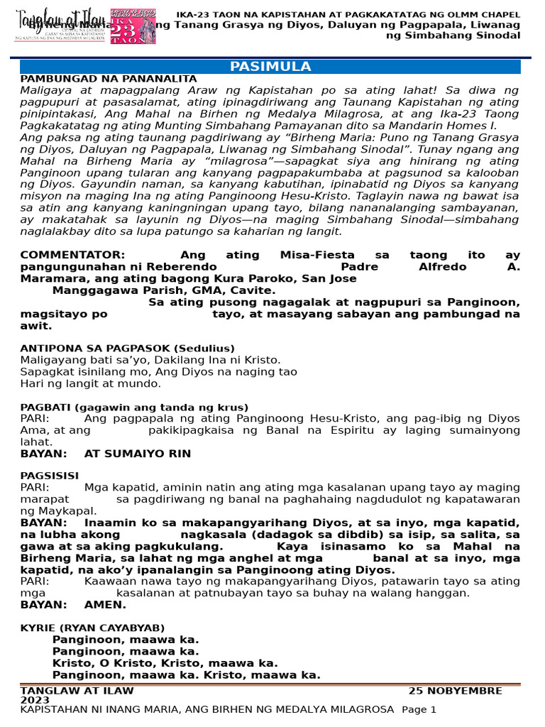 OLMM 2023 FIESTA GUIDE | PDF