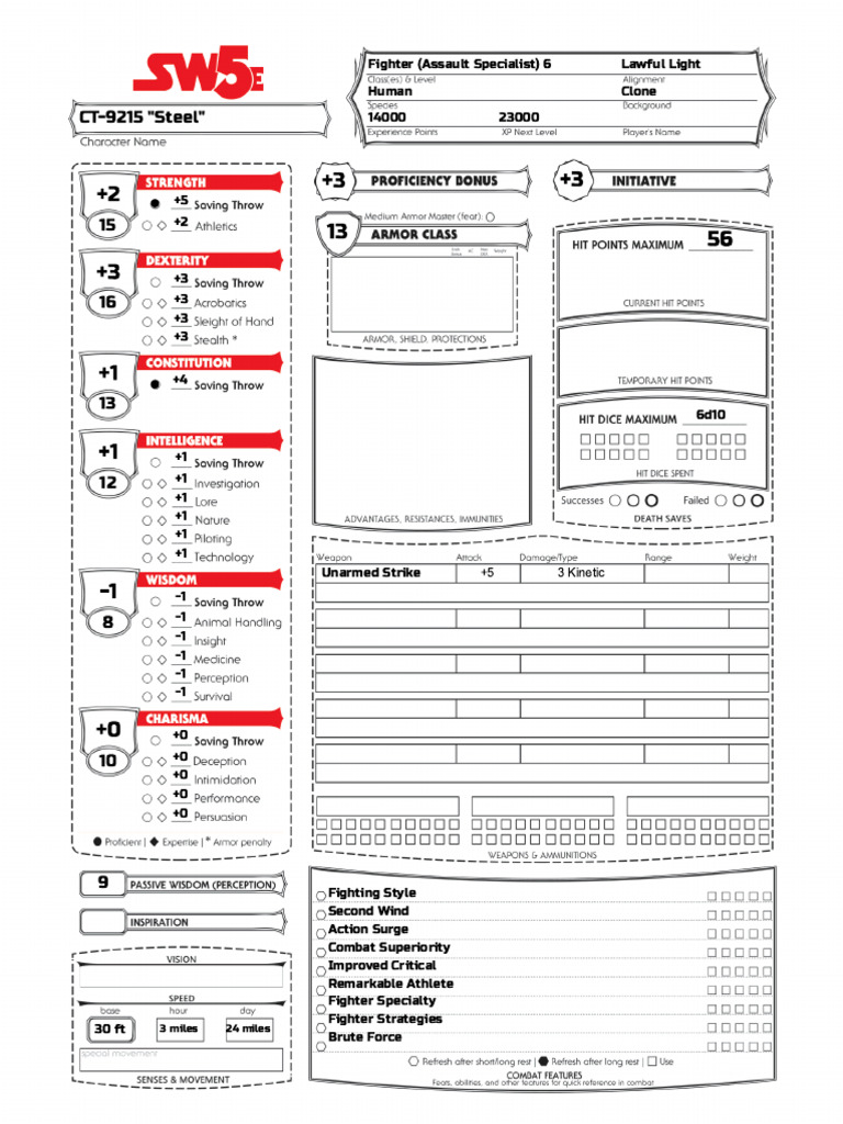 Steel Character Sheet | PDF