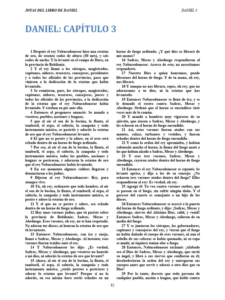 3 Daniel - Capítulo 3 | PDF | Nabucodonosor Ii | Daniel (figura bíblica)