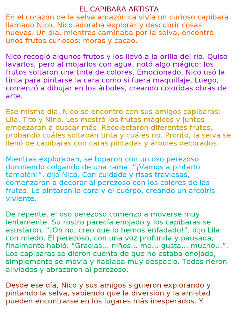 El Capibara Artista | PDF | Valor