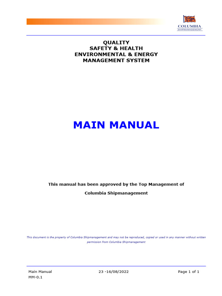 Main Manual - 082325 | PDF | Energy Management | Iso 9000