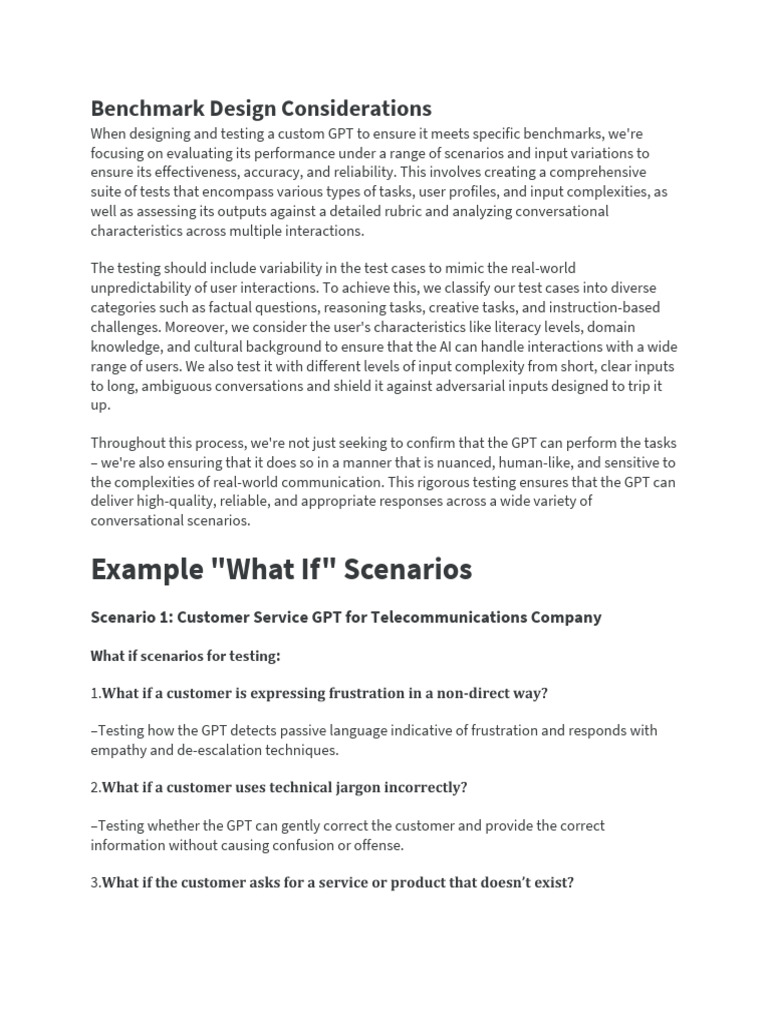 Benchmark Design Considerations | PDF | Artificial Intelligence ...