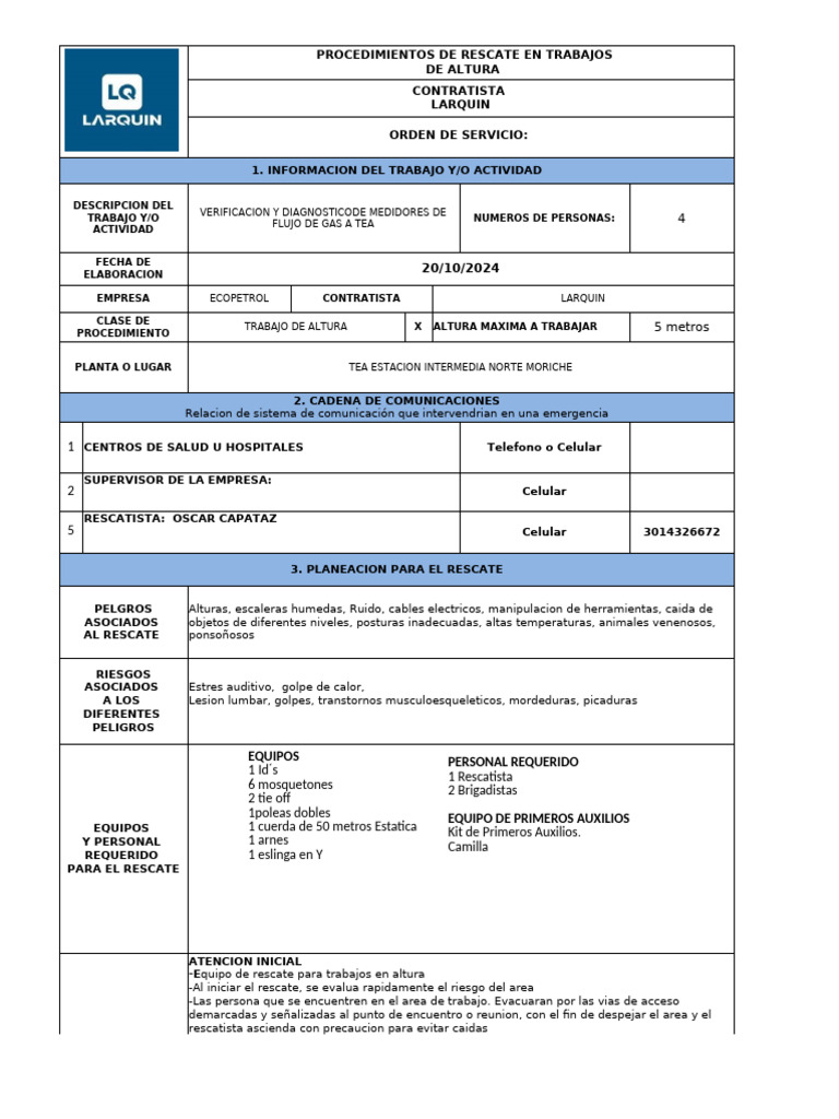 Procedimiento de Rescate | PDF Procedimiento de Rescate | PDF