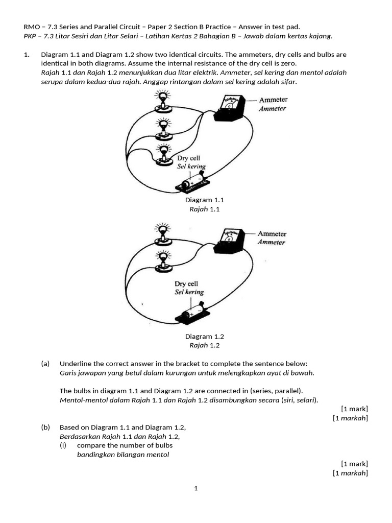 Litar Sesiri Litar Selari Latihan Kertas 2 Bahagian Bc Pdf