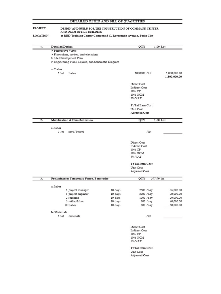 Detailed Estimate | PDF | Engineering | Civil Engineering