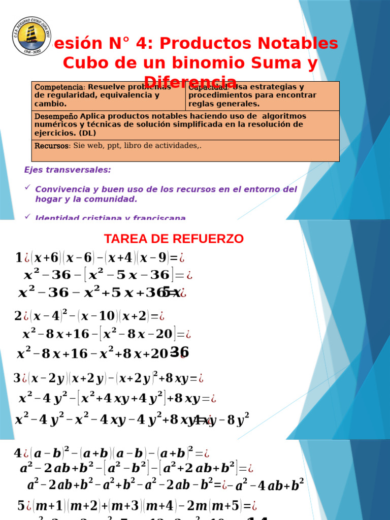 Productos Notables Parte 4 | PDF