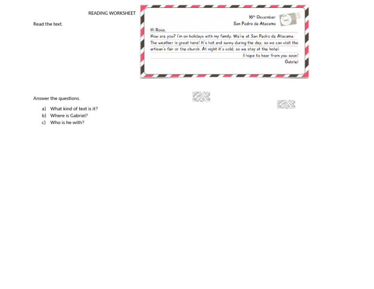 Reading Worksheet Seasons Weather | PDF