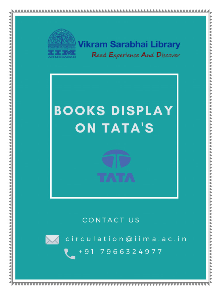 Special Display of Books On TATA | PDF | Economy Of India