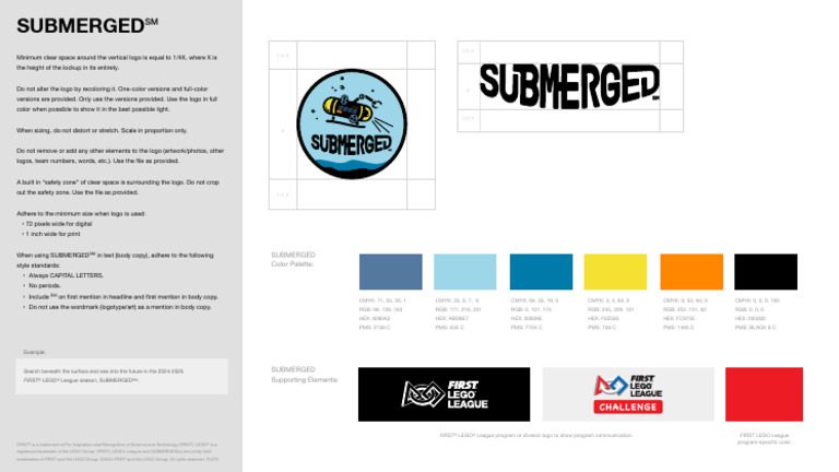 FIRST - DIVE FLL Submerged Styleguide | PDF | Logos | Rgb Color Model