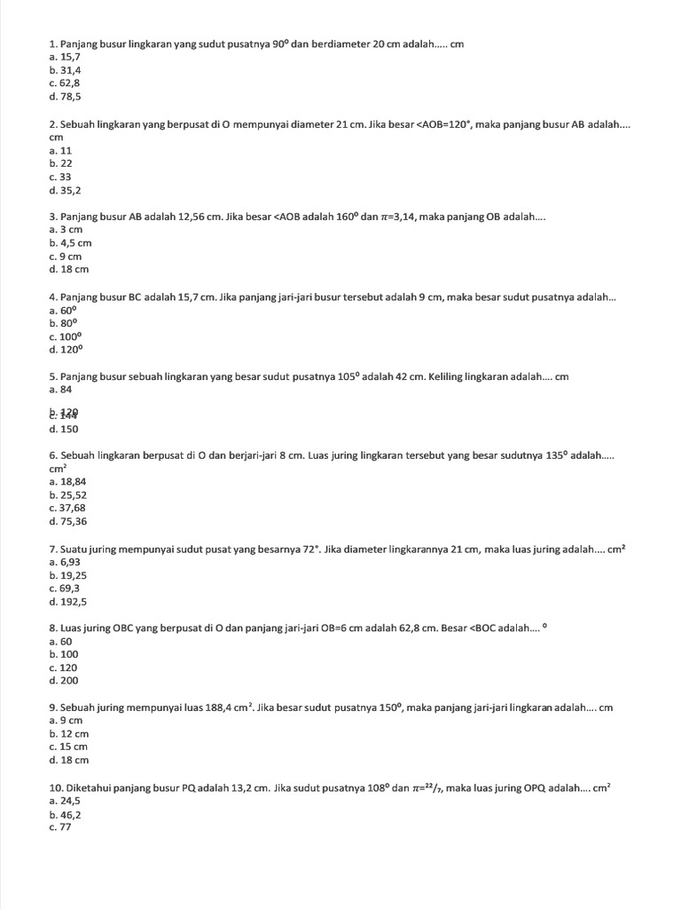 Juring dan Tembereng Lingkaran | PDF | Teaching Methods & Materials ...