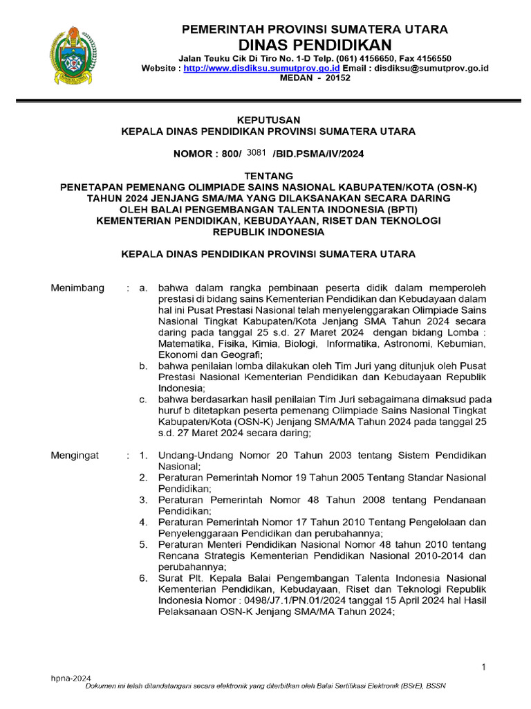 SK Osn-K Sumut 2024 | PDF