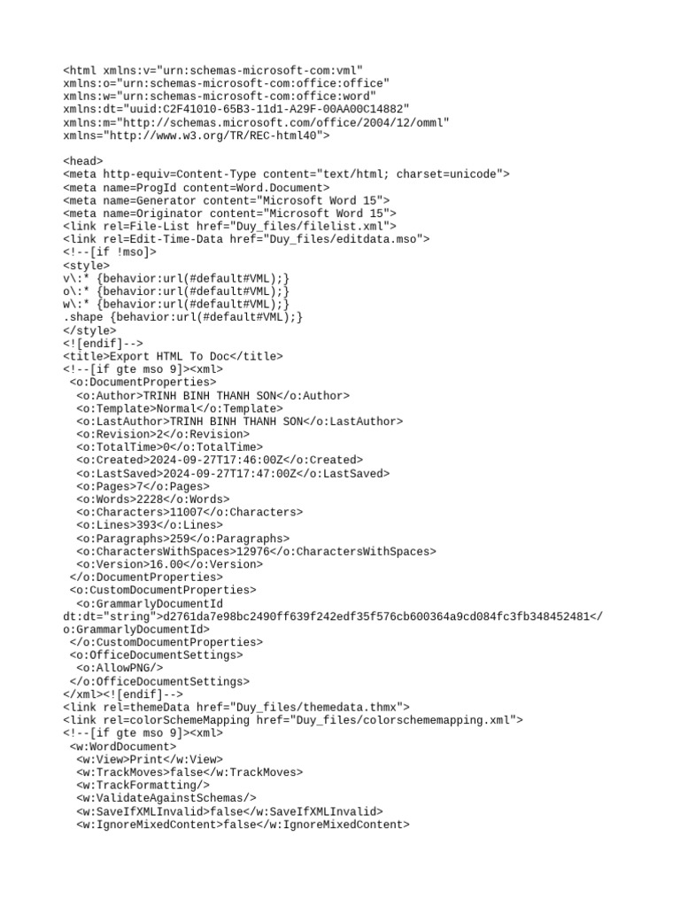 HTML to Word Document Export Guide | PDF