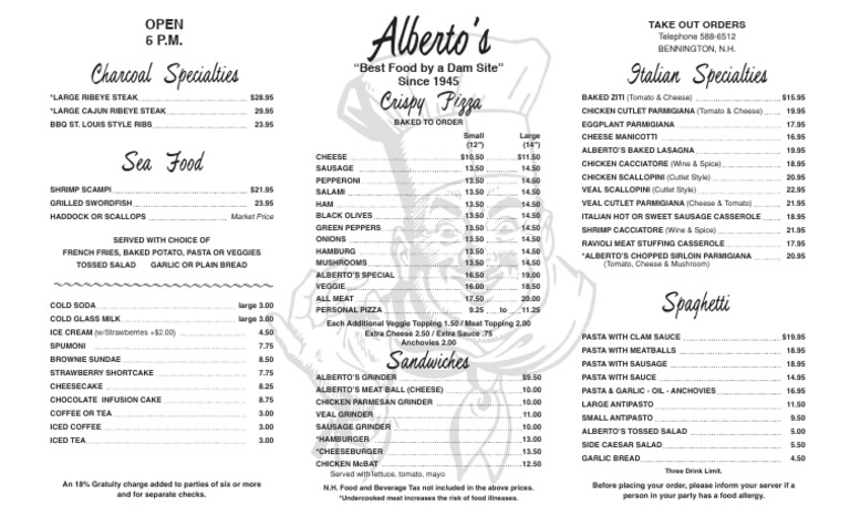 Alberto - S Menu 07-24-2024 | PDF | European Cuisine | Food And Drink