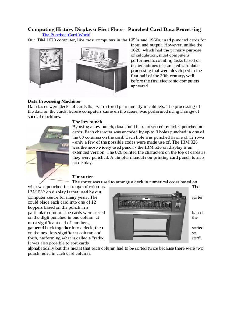 Computing History Displays First Floor P | PDF | Computing | Office ...